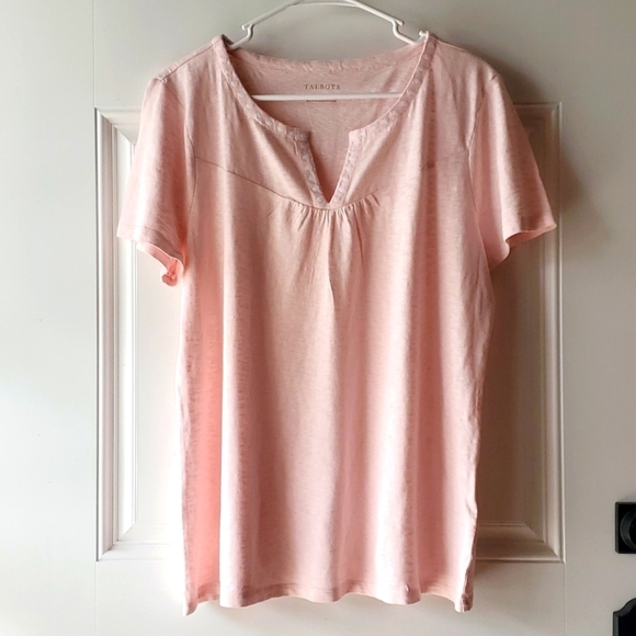 Talbots | Tops | Copy Talbots 0 Cotton Pink Burnout Tshirt | Poshmark